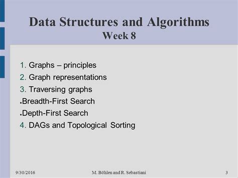 M Böhlen And R Sebastiani 93020161 Data Structures And Algorithms
