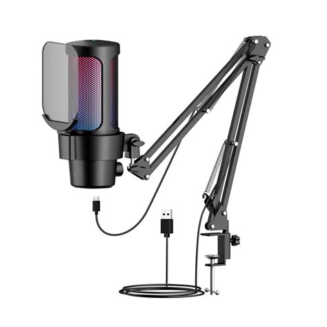 M8 Usb Gaming Condenser Microphone Rgb For Desktop Ps4 Ps5 Android Mac Streaming Wired Mic With