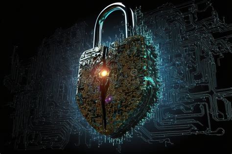 A Padlock With A Glowing Light Inside Of It On A Circuit Board