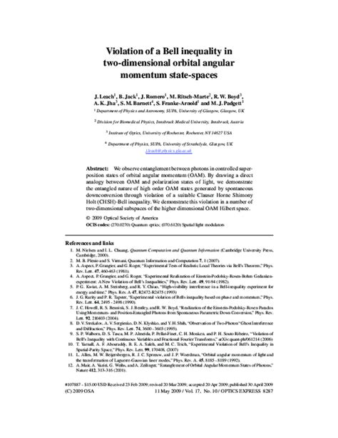 Pdf Orbital Angular Momentum Of Light And The Transformation Of Laguerre Gaussian Laser Modes