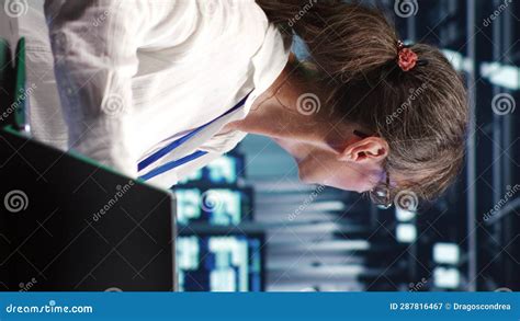 Vertical High Tech Facility With Ai Servers Stock Video Video Of