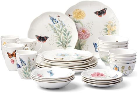Lenox 865075 28 Piece Dinnerware Set Butterfly Meadow White