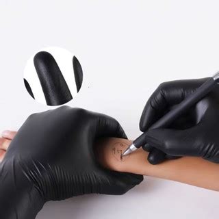 100pcs Box Disposable Gloves Black Vinyl Nitrile Blend Food Grade