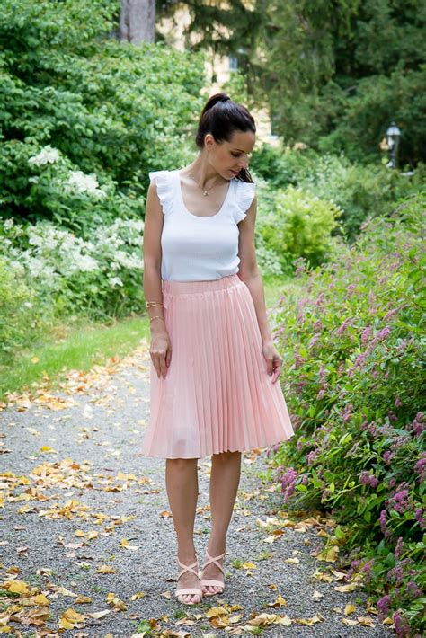 White Top And Pink Skirt Tina Chic