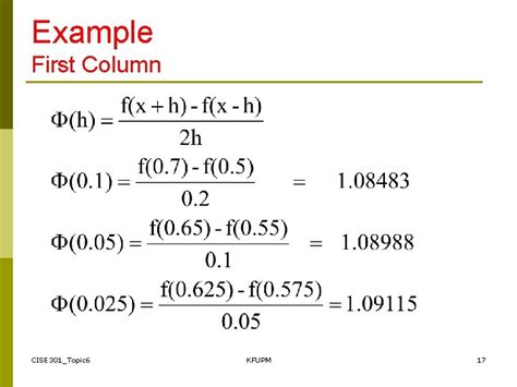 SE 301 Numerical Methods Topic 6 Numerical Differentiation