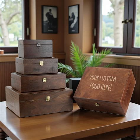 Wooden Keepsake Box With Custom Engraving Personalized Walnut Color