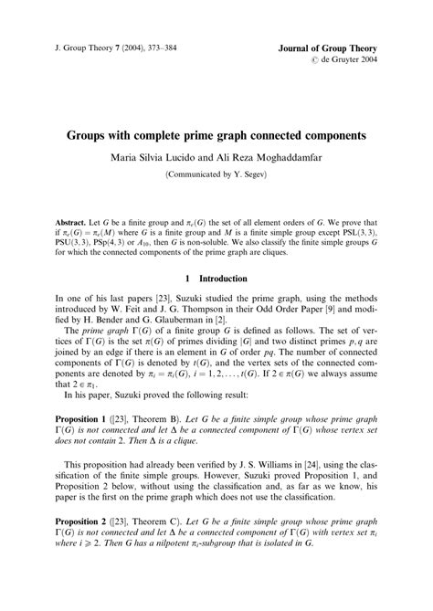 Pdf Groups With Complete Prime Graph Connected Components