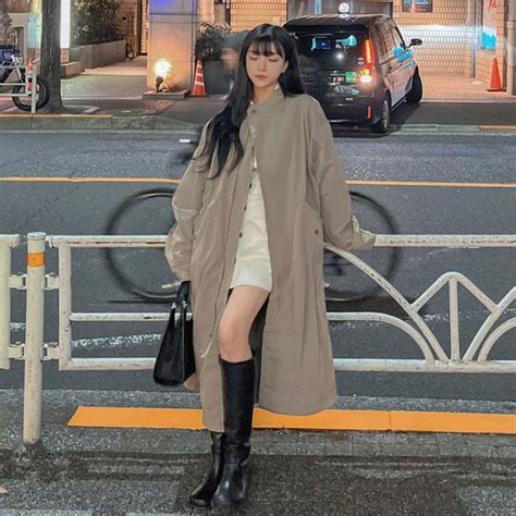 [남녀공용 ️아방핏] 바스락 아메카지 커플룩 롱 야상 점퍼 피쉬테일 루즈핏 사파리 봄버 자켓 나일론 바람막이 Unisex 5color 에이블리