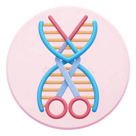 Scissors Cutting Dna Strand In Genome Editing Concept Illustration