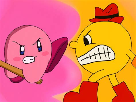 Cartoonvideo Game Rivalanime Kirby Vs Hb Pacman By Mizit On Deviantart