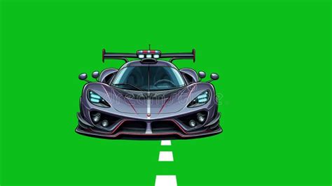 Sports Car Animation With Aerodynamic Design On Green Screen Background Stock Footage Video Of