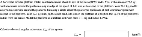 Solved A Horizontal Circular Platform Rotates