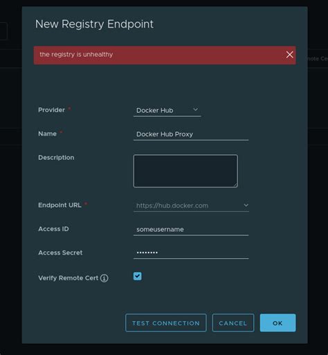 Unable To Add Dockerhub Registry Endpoint · Issue 13837 · Goharbor