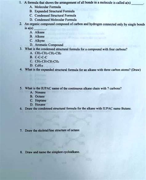 Solved Fomula That Shows The Arrangement Of All Bonds In A Molecule