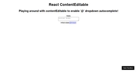 React ContentEditable Codesandbox
