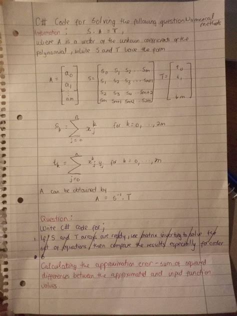 Methods C Code For Solving The Following Question Chegg Com