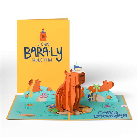 Capybara Birthday Pop Up Card Lovepop