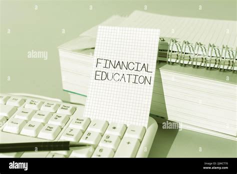 Sign Displaying Financial Education Business Idea Understanding Monetary Areas Like Finance And