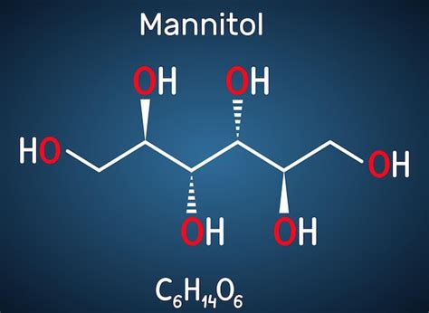 Mannitol Sugar Alcohol A Sorbitol Isomer Molecule Dark Blue Background