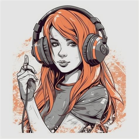 Premium Ai Image Gamer Girl Vector Illustration For T Shirt Drawn In