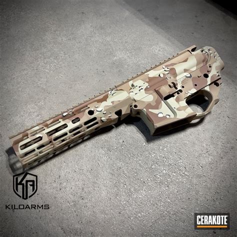 Chocolate Chip Camouflage Ar15 Receiver Set Cerakote