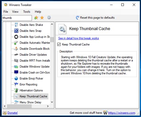 Prevent Windows From Deleting Thumbnail Cache