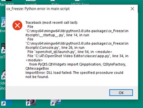 Windows Launch Issues Cxfreeze Errors · Openshotopenshot Qt Wiki · Github