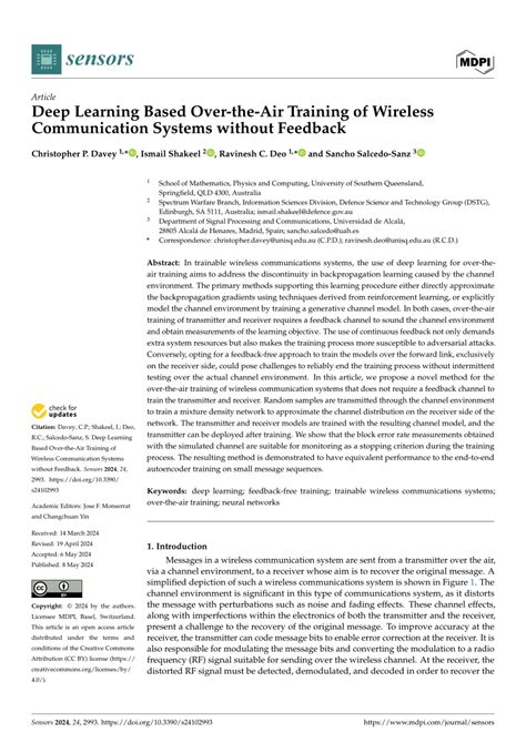 Pdf Deep Learning Based Over The Air Training Of Wireless Communication Systems Without Feedback