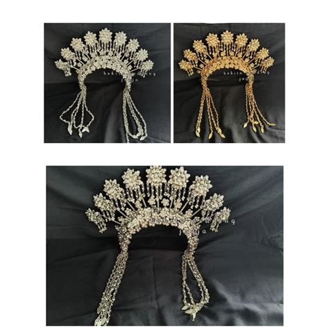 Jual 1set Mahkota Pengantin Wanita Dewasa Model Melati Mentul 9 Rawis Shopee Indonesia