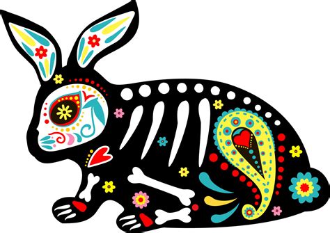 Dead Hare Dead Rabbit Day Of The Dead Dia De Los Muertos Style Bunny