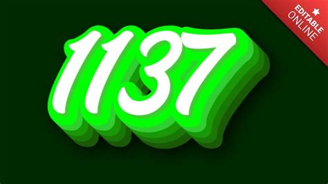 1137 | With Green 3D Projection | Text Effect Generator
