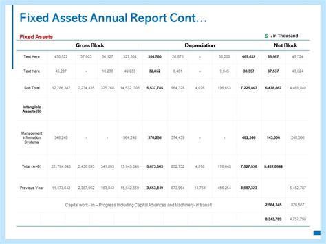 Fixed Assets Annual Report Cont Ppt Powerpoint Presentation Model Inspiration