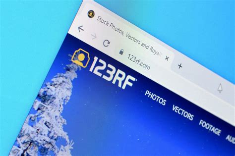 Homepage Of 123rf Website On The Display Of Pc Url