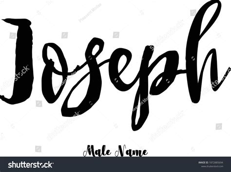 Nombre Joseph Malé Negrita Caligrafía Cursiva Tipo Vector De Stock Libre De Regalías
