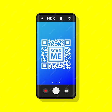 Qr 코드를 휴대폰으로 스캔합니다 전자 디지털 기술 바코드 프리미엄 벡터