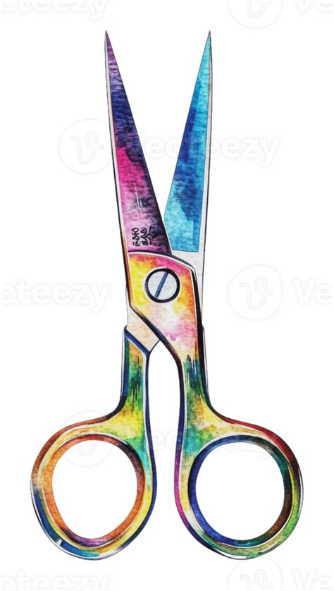 Colorful Scissors With A Vibrant Design On Display 52655786 Png