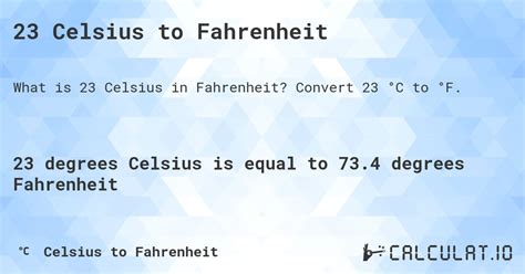 23 Celsius To Fahrenheit Calculatio
