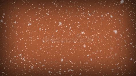 Realistic Snowfall On Abstract Orange Copy Space Background Stock Video