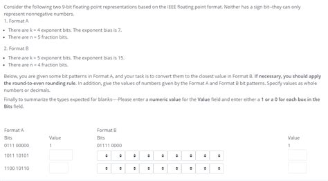 Solved Consider The Following Two 9 Bit Floating Point