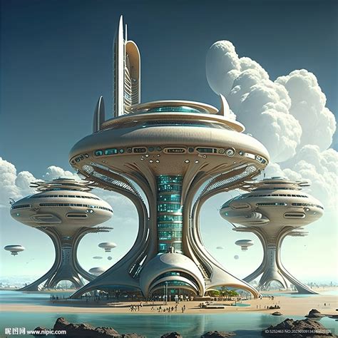 科幻城镇景观设计图 景观设计 环境设计 设计图库 昵图网nipic