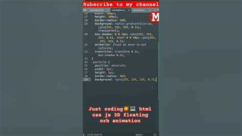 3d Floating Orb Animations Html Css Jscoding 💥💻shorts Tranding