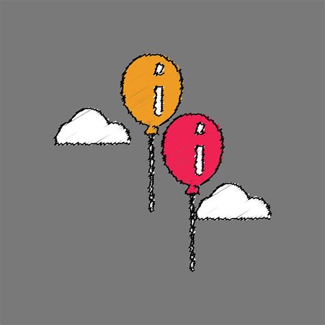 플랫 음영 스타일 아이콘 하늘 벡터에 두 개의 풍선 Eps Ai Uidownload