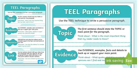 Peel And Teel Paragraph Structure Display Sets And Se