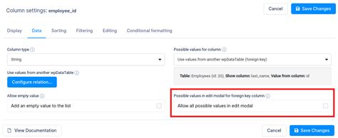 Configuring Table Relations Foreign Key Wpdatatables