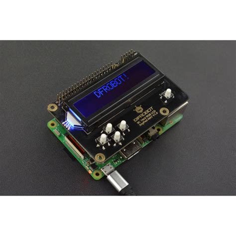 Iic 16x2 Rgb Lcd Keypad Hat V10 Black Dfr0603 디바이스마트