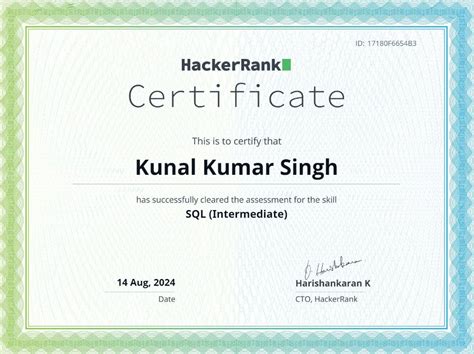 Kunal Kumar Singh On Linkedin Sql Dataanalytics Hackerrank Continuouslearning