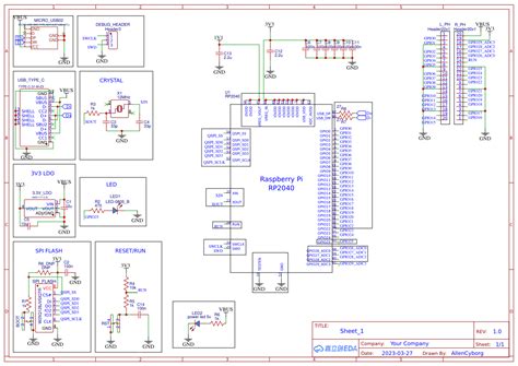 Pi Pico Rp2040 Custom Clone V10 Oshwlab
