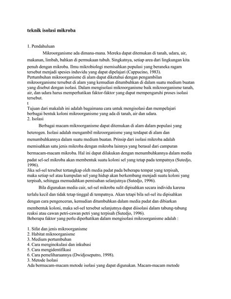 Teknik Isolasi Mikroba Pdf