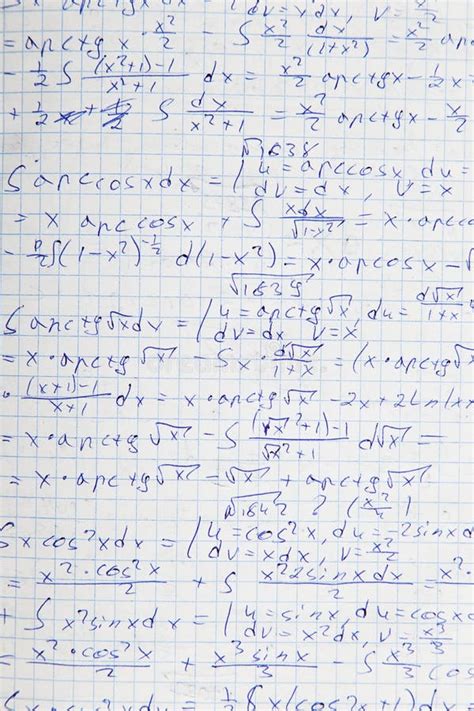Paper With Mathematical Formulas Stock Image Image Of Algebra Drawing 47134625