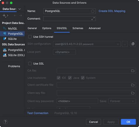 Data Sources And Drivers Dialog Intellij Idea Documentation